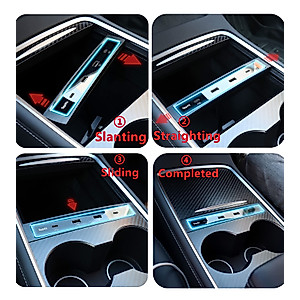 2023-2021 Tesla Model Y Model 3 Docking Station 4 in 1 USB Hub Center Console Adapter Cable Charger Powered Splitter Extension Accessories