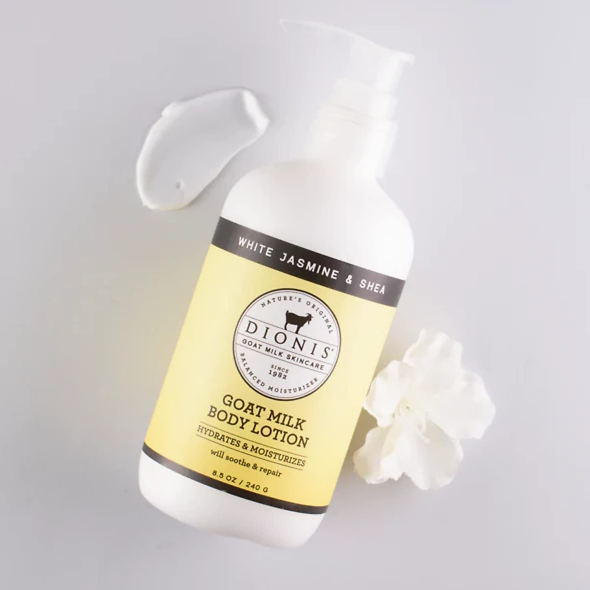 Dionis - Goat Milk Skincare White Jasmine & Shea Scented Lotion (8.5 oz) - Made in the USA - Cruelty-free and Paraben-free