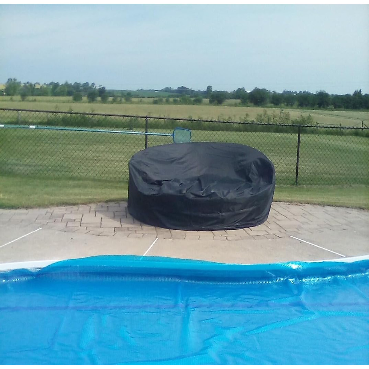 Outdoor Daybed Cover,DxH 89x32in Waterproof Patio Sofa Covers,All Weather Protection Round Canopy Day Bed Cover,Patio Furniture Accessories Cover for Garden Sofa (Only Cover) (Black)