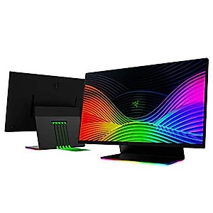 Razer Raptor 27" Gaming Monitor: WQHD (2560x1440) - IPS-Grade - 144Hz - 1ms Response - HDR 400 - NVIDIA G-Sync Compatible & AMD FreeSync - Solid Aluminum Base Chroma RGB - 5 Flat Cables in Box
