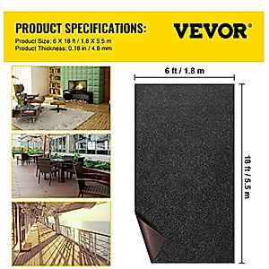 Happybuy Marine Carpet, 6 ft x 18 ft Charcoal Black Marine Grade Boat Carpet, Marine Carpeting with Soft Cut Pile and Water-Proof TPR Backing, Carpet Roll for Home, Patio, Porch, Deck