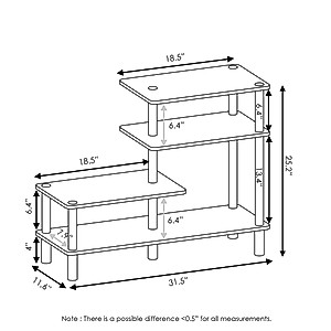 Furinno Turn-N-Tube 6-Tier and 3-Tier Accent Display Racks Bundle | French Oak Grey/Black