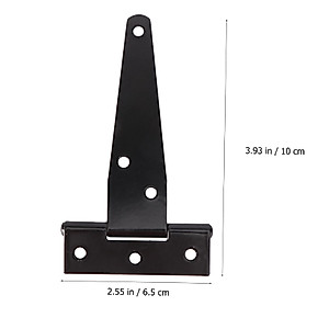 UKCOCO 6pcs 4 Barn Gate Hinges Black Cabinet Hinges Gate Hinges for Wooden Fences T Strap Hinges Square Barn Hinges Black Hinges Decorative Hinges 4 Inch Door Hinges Furniture Garden Shed