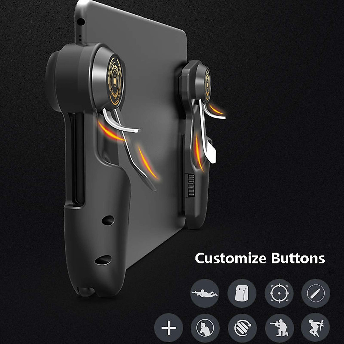 LICHIFIT Six Finger Game Joystick Trigger Handle L1R1 Shooter Fire Aim Button Gamepad Controller for iPad Tablet PUBG Game Accessories