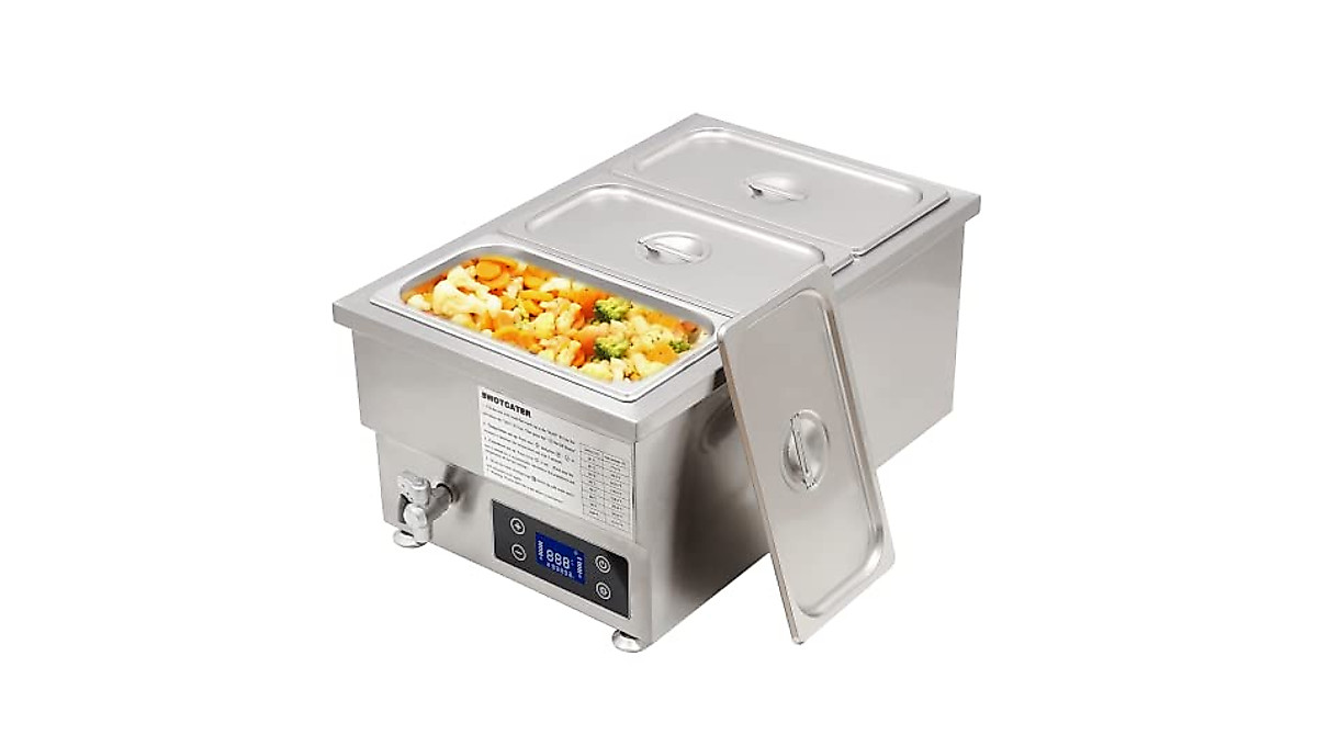 SWOTCATER 3-Pan Food Warmer - Digital Display 2000W