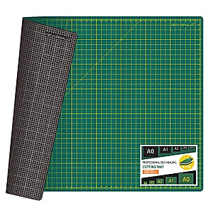 NEWBRAUG 36'' × 48'' Large Self Healing Cutting Double Sided 5-Ply Mat, Big Cutting Board for Rotary Cutting, Quilting, Sewing, Craft, Fabric & Scrapbooking(Green/Black)