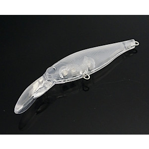 10PCS Unpainted Lure Blanks 6.29g 9.2cm with 5mm Free Fishing Eye Crankbait Baits Simulation Blank Body Clear Hard Baits Trout Salmon Minnow Lure Popper Lures Topwater Freshwater 5mm 8335