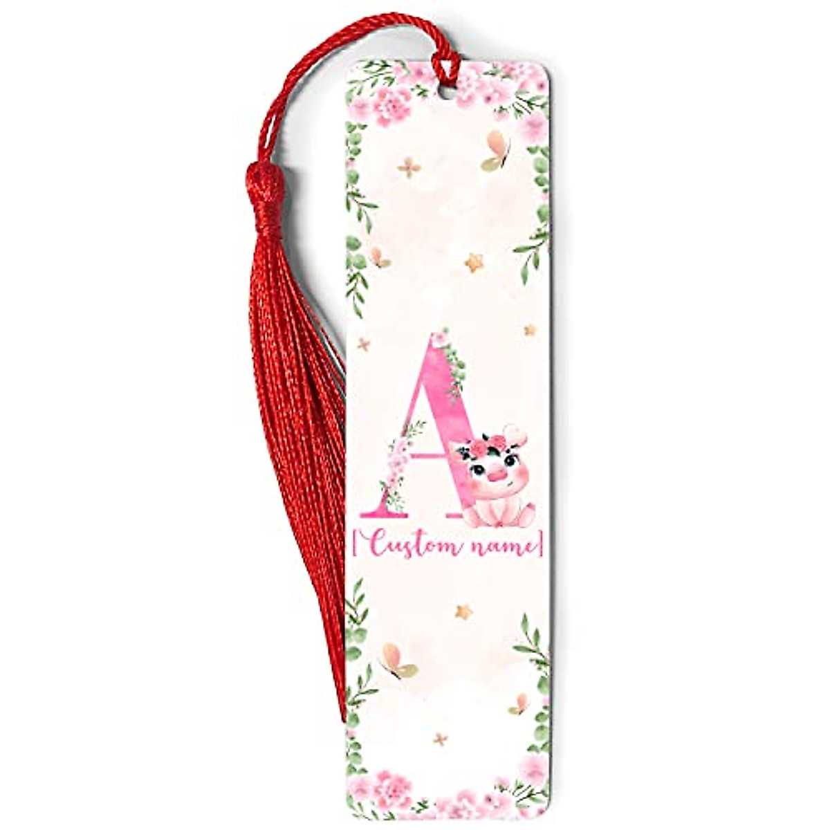 GOLEEX Personalized Initial Bookmark Animal Pig Magnetic Bookmarks Customized Name Letter Page Markers Cute Bookworm Gifts for Book Lovers Readers Students Women Girl at Christmas