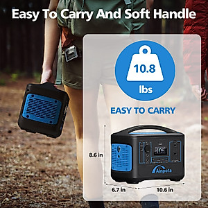 Ainpota Portable Power Station 600W/568Wh Power Station with AC Outlets & LED Flashlight Fast Charging by Solar Generator Backup Lithium Battery for Home and Outdoor Camping Adventure