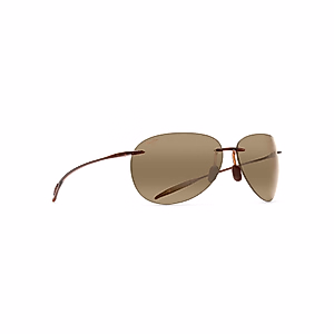 Maui Jim Men's and Women's Sugar Beach Polarized Rimless Sunglasses, Rootbeer/HCL® Bronze, Medium