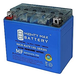 Mighty Max Battery YTX12-BSGEL -12 Volt 10 AH, GEL Type, 180 CCA, Rechargeable Maintenance Free SLA AGM Motorcycle Battery
