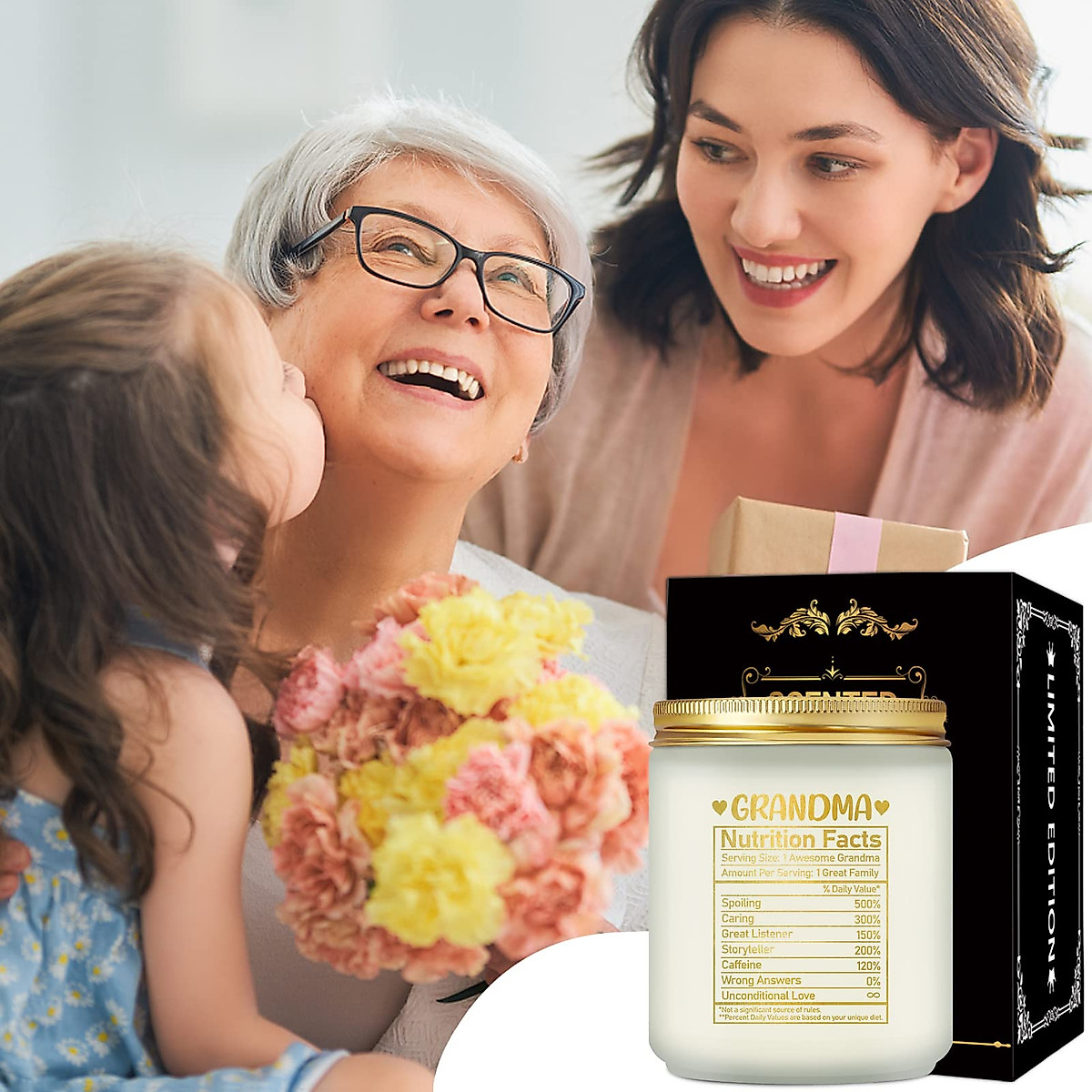 KOYFOYO Mothers Day Gifts for Grandma - My Favorite People Call Me Grandma Candle - Birthday Gifts for Grandma from Granddaughter, Grandson - Grandma Christmas Gifts