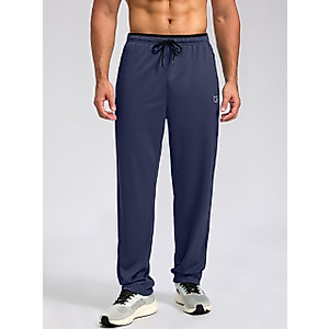 G Gradual Men's Sweatpants Mesh Lightweight with Zip Pockets Breathable Quick Dry Athletic Pants for Workout Running (Navy, Medium)