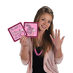 Beistle Small Bead Necklaces, Cerise Light Pink, 7mm x 33"