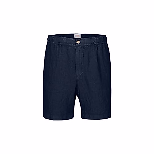 SWIMS Amalfi Linen Shorts for Men, Mens Beach Cabana Island Resort Wear Shorts with Pockets, Relaxed Fit with Elastic Waistband & 7 inch Inseam, Men's Casual Summer Attire (Navy, XL)