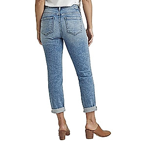 JAG Jeans Women's Petite Carter Mid Rise Girlfriend Jeans, Del Mar, 8 Petite