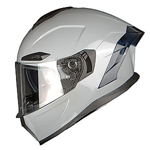 1Storm Motorcycle Full Face Helmet DOT Adults Street Bike Dual Visor Sun Inner Shield Anti Fog Pinlock Shield : Cement Grey