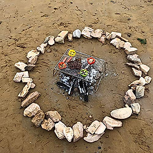 ZORMY Folding Campfire Grill,304 Stainless Steel Grate,Heavy Duty Portable Camping Grill with Legs Carrying Bag,Gas BBQ Grill Grate for Backpacking, Hiking, Picnics, Fishing