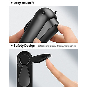 Gaiatop Portable Handheld Fan, Mini Rechargeable Folding Fans with Power Bank USB Battery Operated, Small Pocket Design for Eyelash Girls Women Travel Outdoor Black