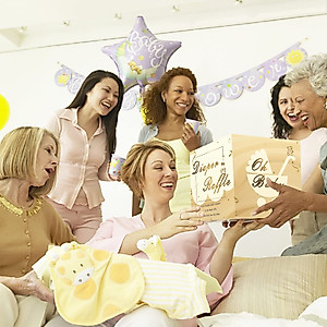 Angela&Alex 50 Pcs Diaper Raffle Tickets for Baby Shower Games with Diaper Raffle Box Invitations Sign Cards for Boy & Girl Gender Reveal Party Decorations Baby Shower Décor Supplies - Gold