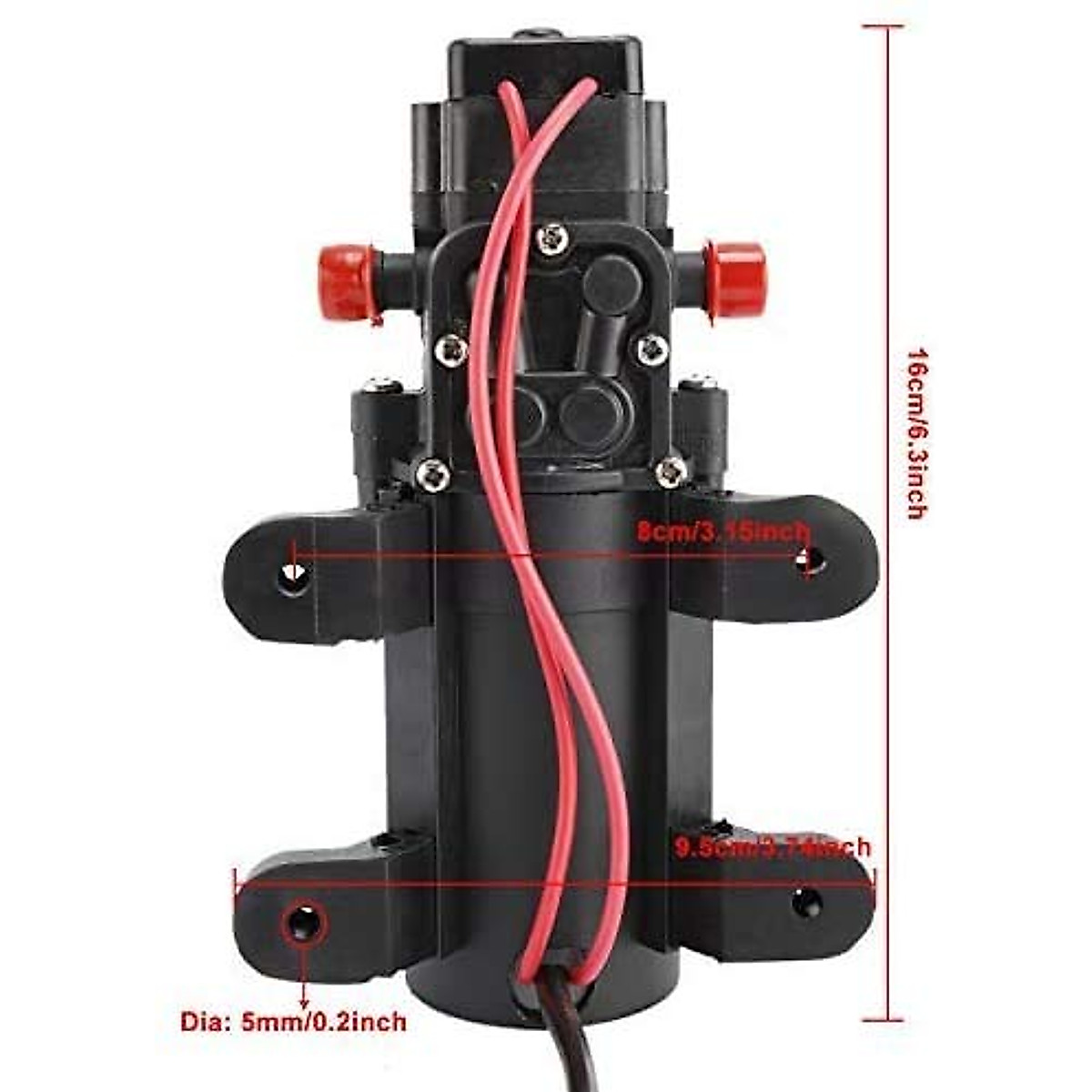 Amarine Made 12v Water Pressure Diaphragm Pump Self Priming Pump 4.3 L/min 1.1 GPM 35 PSI RV Water Pump for Caravan Boat Marine Agricultural