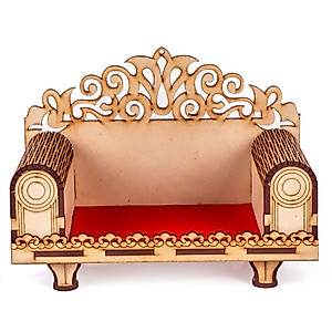 Shreejicreation Art Wooden White Color Hindola | jhula | Swing | Home Mandap Stand | Home Temple Designer Wood for God | Temple | Mandir | Sinhasan for Pooja Mandir