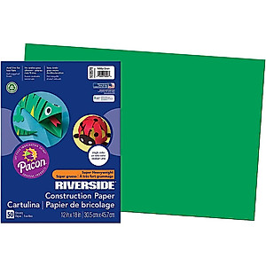 Riverside 3D Construction Paper, Green, 12"x18", 50 Sheets