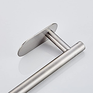 Stainless Steel Hand Towel Rack Thicken Bath Towel Rod Wall Mounted Single Towel Bar Nail-Free Installation Waterproof Towel Shelf for Bathroom Wall Mounted No Drill Rack Storage Toilet Silver