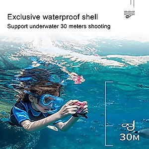 Smalibal Digital Camera 30 Meters Waterproof Photograph 600mAh Support Different Video Formats Kids Digital Camera Kids Gift Pink