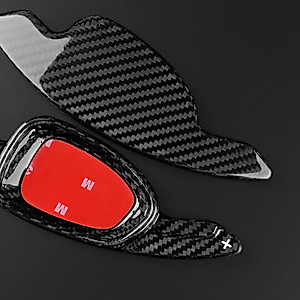 AIRSPEED Car Steering Wheel Paddles Carbon Fiber Steering Wheel Shift Paddle Extended Shifter Trim Cover Accessories for Audi A5 S3 S5 S6 SQ5 RS3 RS4 RS5 RS6 RS7, Black