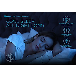 Nappler Cooling Pillow for hot Sleepers - Bed Pillows Queen Size Premium Set of 2 - Adjustable Shredded Memory Foam - Medium to Firm Pillows for Back, Stomach & Side Sleepers -Washable Cover