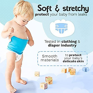 Soaker Stopper Diaper Extender - Washable & Reusable Diaper Extension for Disposable Diapers and Cloth Diapers | Leakproof Diaper Cover Prevent Nighttime Leaks (White, Size 1 (14-20 Inch Waist))