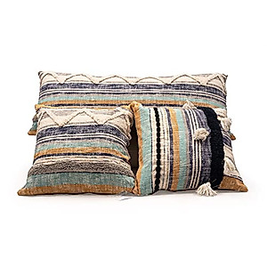 LR Home Donna Throw Pillow, 18" x 18", Blue/Multi