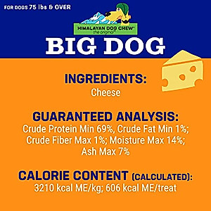 Himalayan Dog Chew for Big Dogs - Long Lasting, Stain Free, Protein Rich, Low Odor - 100% Natural, Healthy & Safe - No Lactose, Gluten Or Grains - XX Large - for Dogs 75 Lbs & Larger