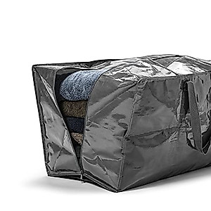 Domiform Moving Bags 4-Pack Set,24.5 Gallon Large Tote Bag for Storage, Heavy Duty Space Saver Bags for Clothing Storage and Room Organization, Practical Alternative to Moving Boxes Grey X-Large