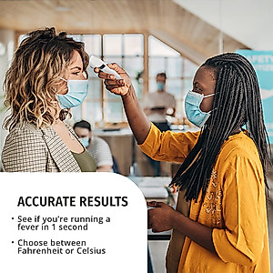 HoMedics No-Touch Infrared Thermometer, Reliable and Accurate Body Temperature Readings, Ultra-Fast Results, Digital Display for Fahrenheit or Celsius, Quiet Nighttime Mode and High-Fever Alarm