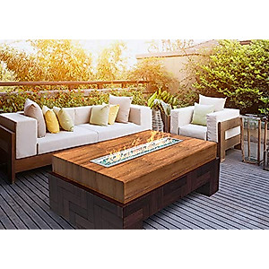 Skyflame Linear Stainless Steel Drop-in Fire Pit Pan and Burner for Indoor/Outdoor, 36 by 6 Inch Burning Area