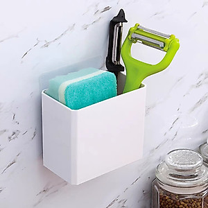 CINPIUK Floating Shelves Plastic Adhesive Wall Mounted Organizer Bins Makeup Storage Hanging Shelf Space Saving Holders for Bathroom, Shower, Kithcen, Office, 2pcs
