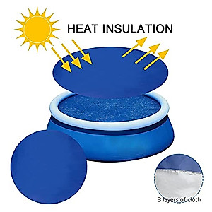 Pool Cover Tarpaulin Round Size 8-Foot 10-Foot Pool Cover For Swimming Pool & Spa Pool Blanket Float Cover Film Circular Easy Set Frame Pools And Inflatable ( Color : Blue , Size : 10FT-300cm Round )