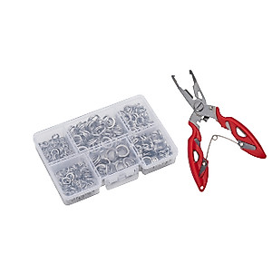 GREATFISHING X Strong 240PCS High Strength Heavy Stainless Steel Split Ring Lure Tackle Connector with Fishing Pliers 30lb to 120lb Test