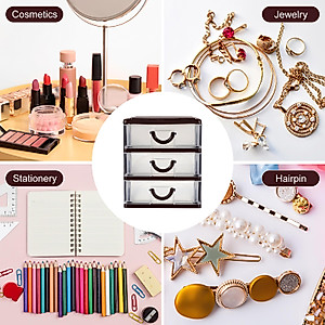 Cabilock 3 Tier Plastic Storage Drawer Units Home Office Storage Box Small Plastic Storage Drawers Desktop Case Organizer Cosmetic Makeup Container