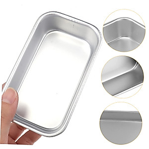 HEMOTON Professional Use Baking Tray 3 Pcs Toast Cake Baking Plate Sturdy Easy to Clean Silver Color