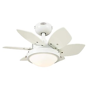 Westinghouse Lighting 72247 Quince Indoor Ceiling Fan with Light, 24 Inch, White