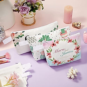 40 Pcs Blank Canvas Bag Sublimation Cosmetic Canvas Pouch (5 x 10 x 1.8 Inches)