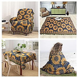 Arroganttiom Boho Throw Blanket, Knitted Tasse Bohemian Blanket for Chair Recliner Couch Furniture Cover Protector, Boho Room Decor Bedding Indian Blanket-Double-Sided, 70" X 90"