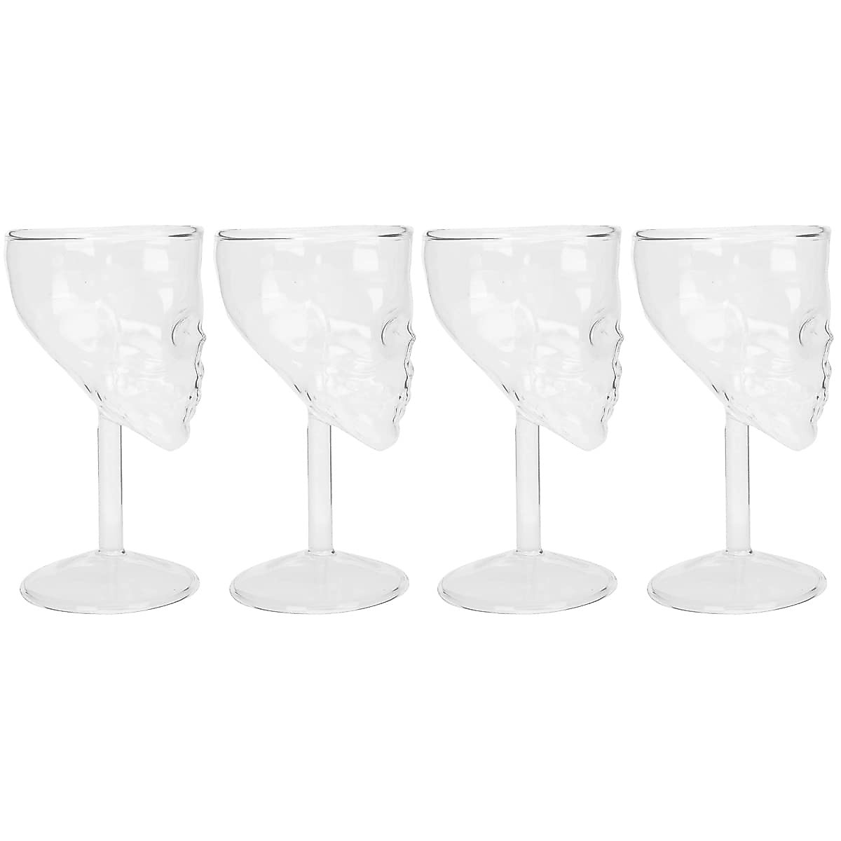 Halloween Skeleton Wine Glasses Set of 4, Funny Halloween Skull Glasses Goblets Clear Skeleton Glassware for Spooky Wine, Water or , Halloween Decorations Beverage Gifts
