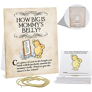 AllKnow 40 Guests Game, Includes 40 Cards and Other Acessories Classic Winnie Baby Shower Games, Sign with 40 Card Name Tag Girl or Boys