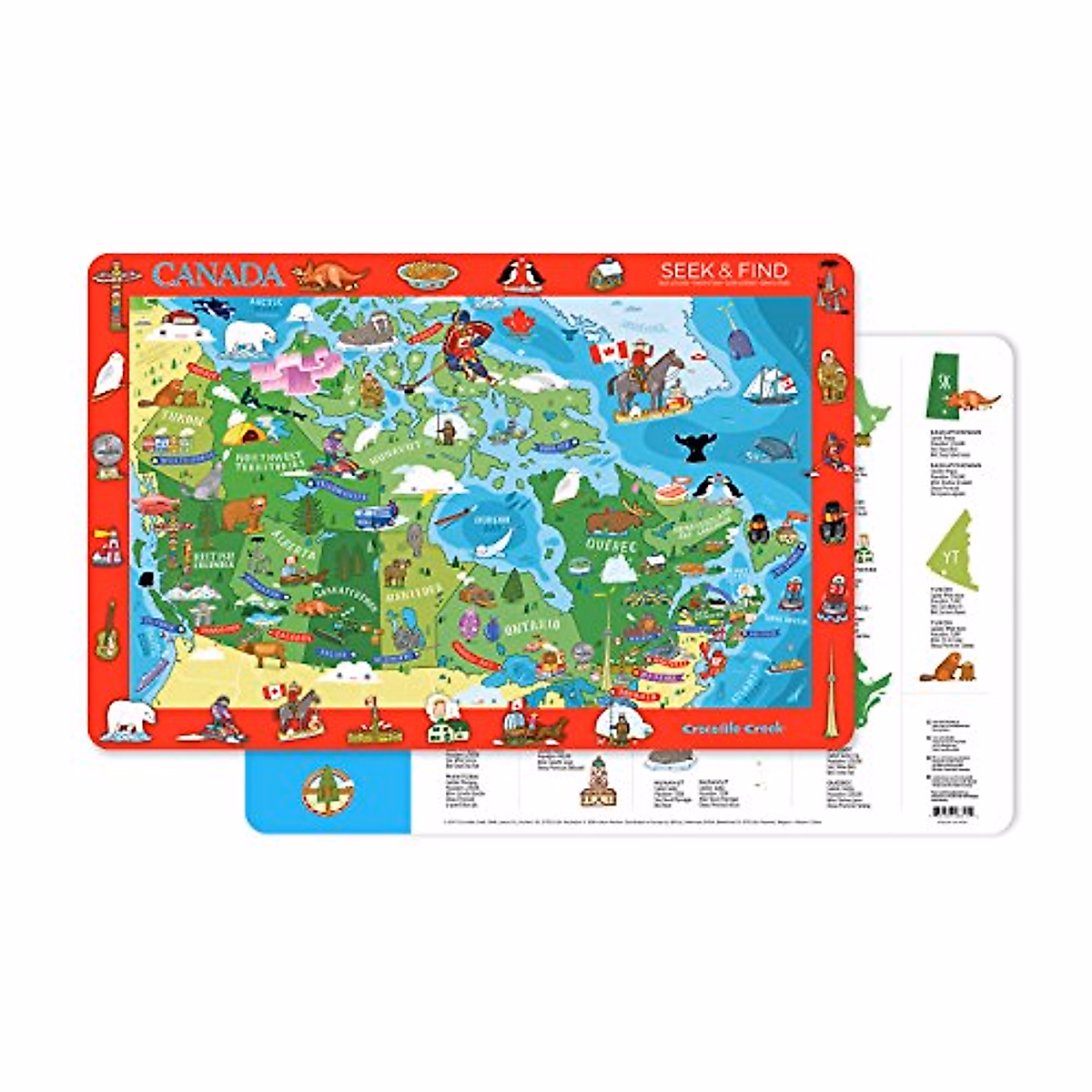 Crocodile Creek 2831-5 Canada 2-Sided Placemat, Red/Green/Blue