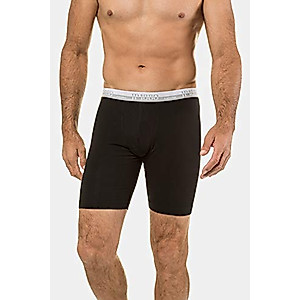 JP 1880 Menswear Big & Tall Plus Size L-8XL Stretch Cotton Long Leg Boxer Briefs Black 50/52 711242 10