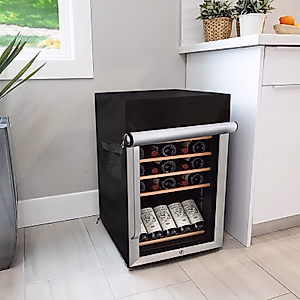 Bitubi Beverage Refrigerator Cooler Cover,Outdoor Fridge Cover – Waterproof, Dustproof, Sun-Proof, 20" W x 20" D x 33" H. Suitable for most 3.2 Cu.ft Beer or Wine Mini Fridge (Black)